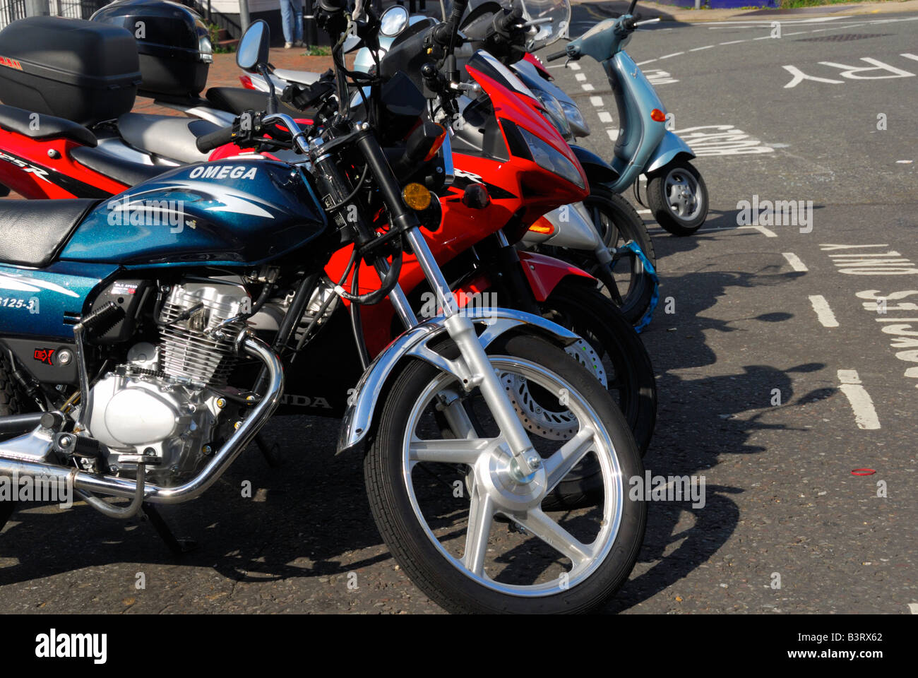 Motorcycle parking bay hi-res stock photography and images - Alamy