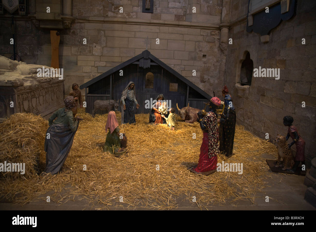 Ripon North Yorkshire Ripon Cathedral model nativity scene Stock Photo ...