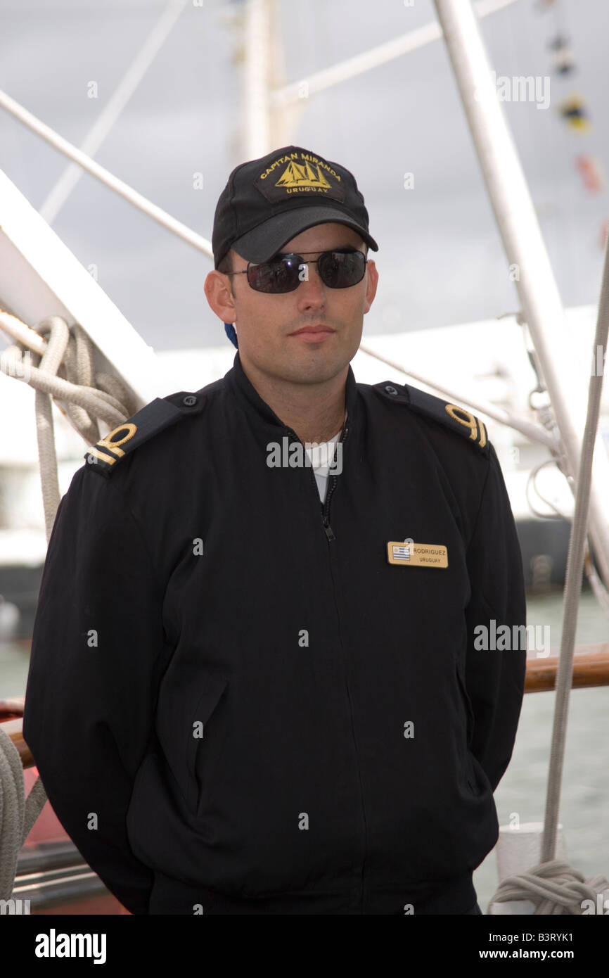 Sailor on the Uruguayan sailing ship the Capitan Miranda at the Tall ...
