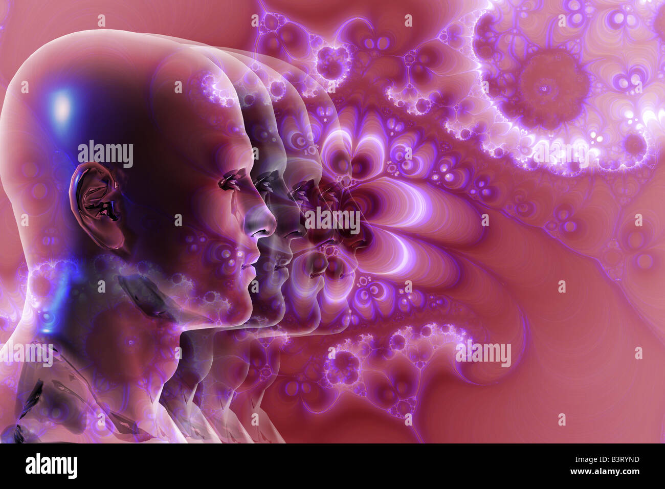 Men with abstract fractal art design Stock Photo - Alamy