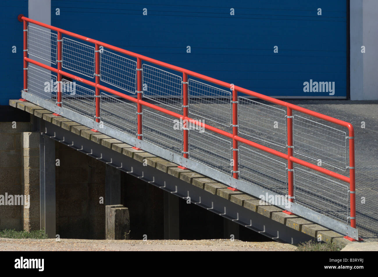 red rail fence boathouse slipway diagonal raised rye east sussex Stock ...