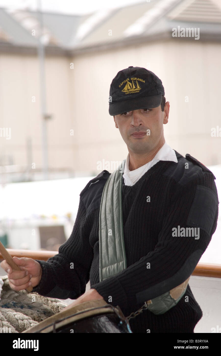 Drummer on the Uruguayan sailing ship the Capitan Miranda at the Tall ...