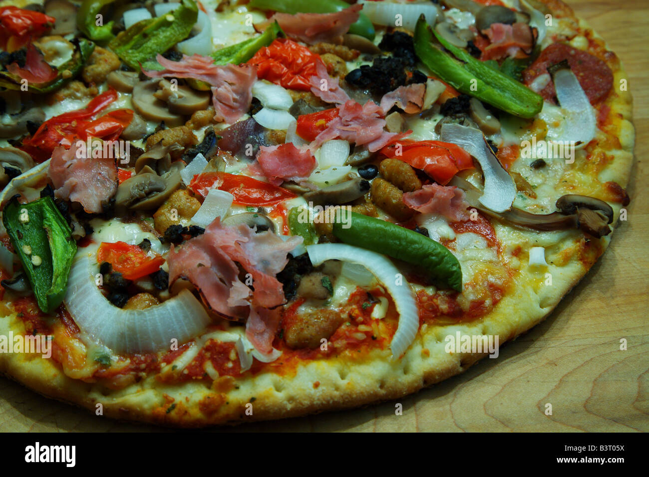 Garbage Pizza 16 inches 11 ingredients Stock Photo - Alamy