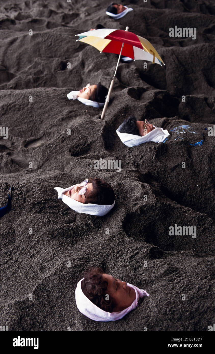 Hot sand bathing, Japan Stock Photo - Alamy