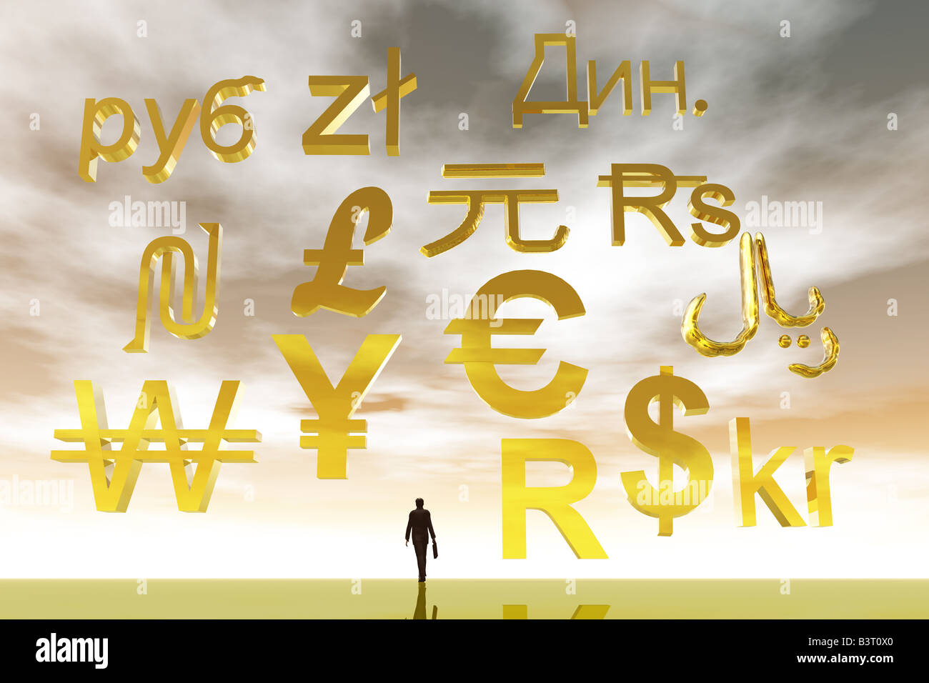 Businessman with money symbols Stock Photo - Alamy