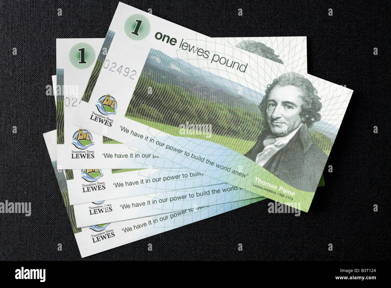 Some Lewes pound notes, featuring Thomas Paine Stock Photo - Alamy
