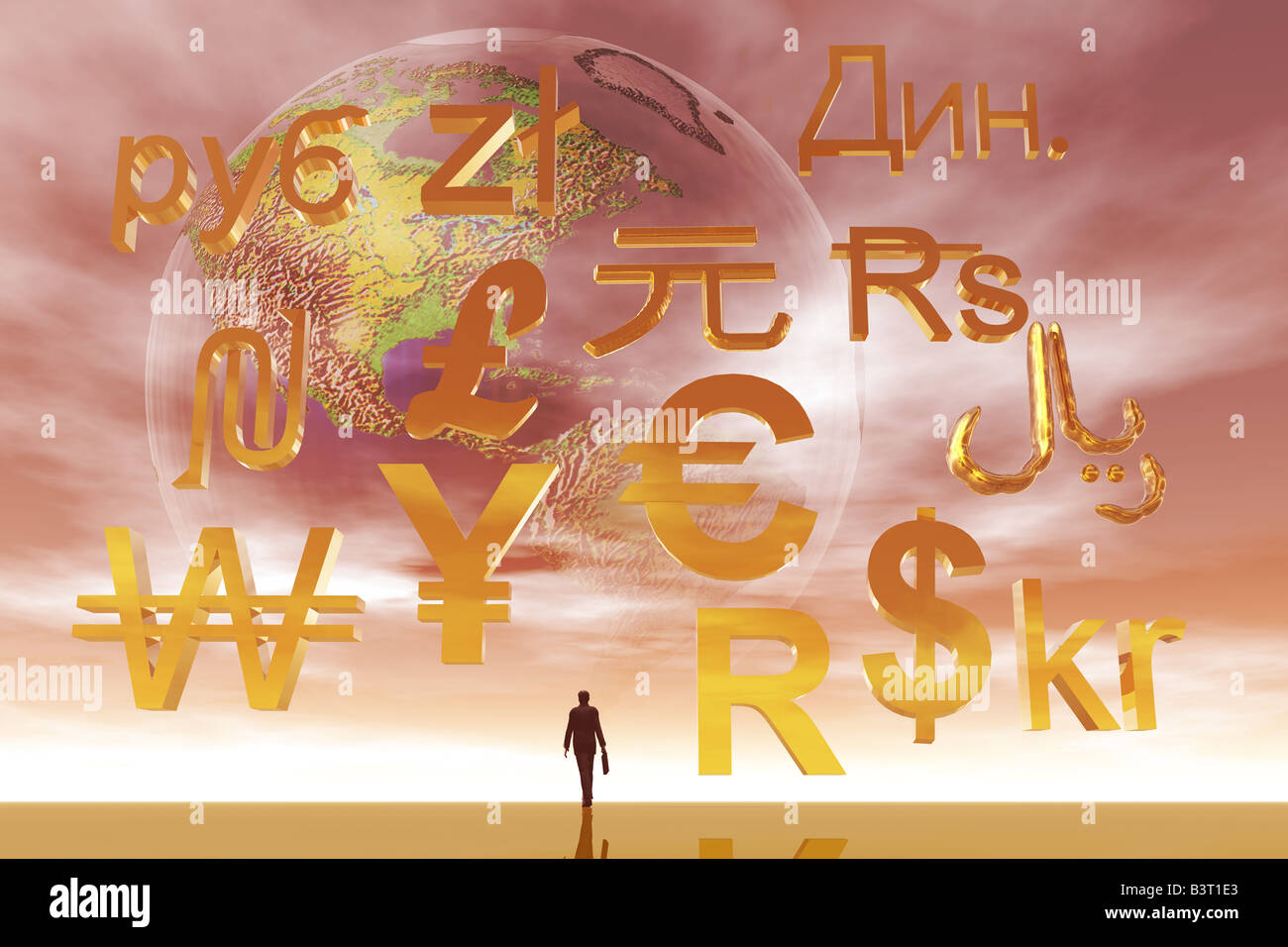 Businessman with money symbols Stock Photo - Alamy