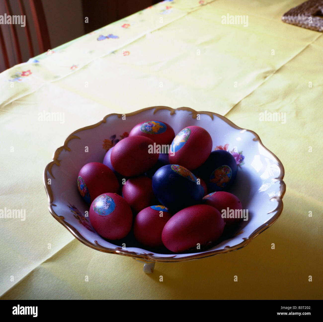 Eastern eggs on the table Stock Photo - Alamy