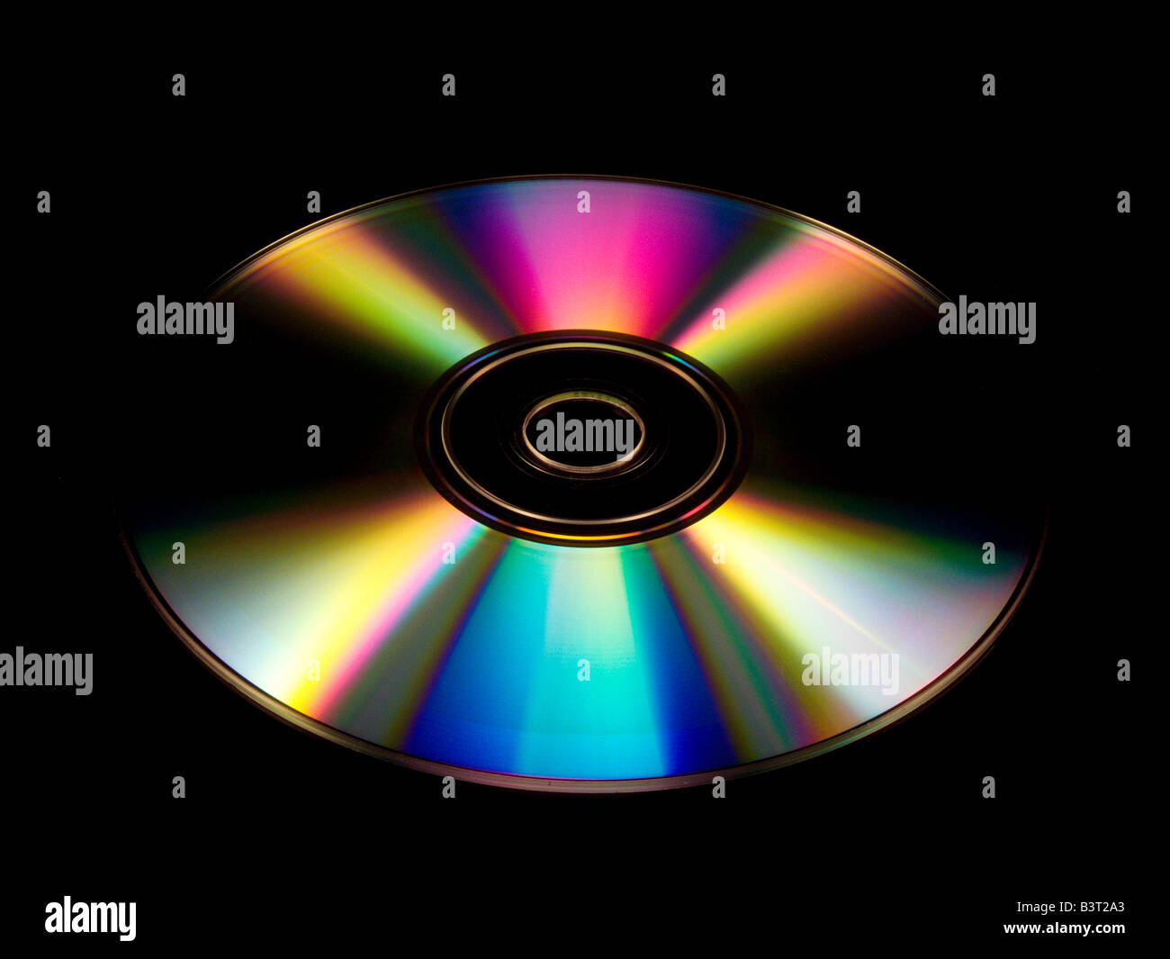 Compact Disk on Black Background Stock Photo - Alamy
