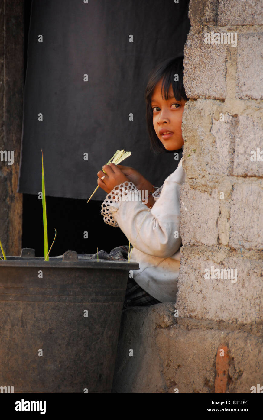 inquisitive child , julah, bali aga village , north bali , indonesia ...
