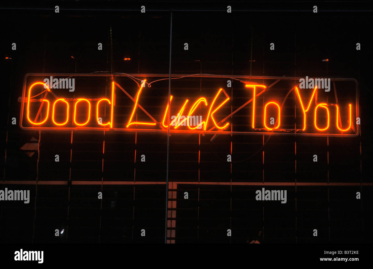 neon good luck to you sign Stock Photo - Alamy