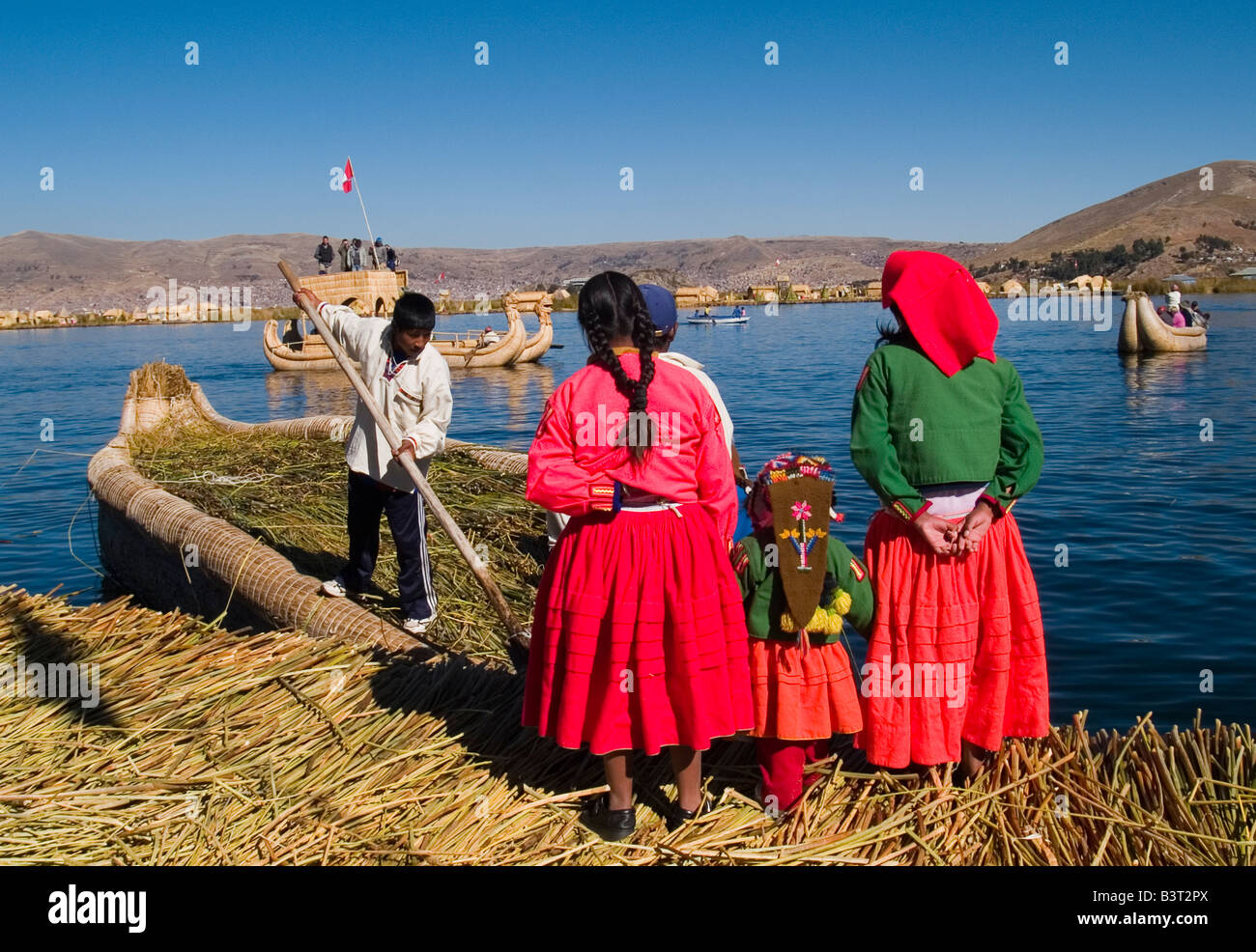 The Floating Islands, Uros island, Lake Titicaca Peru Stock Photo - Alamy