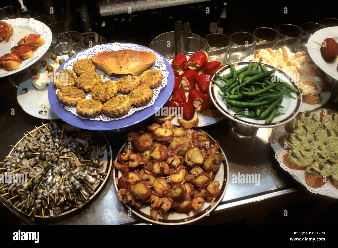 Plates of typical classical pinchos hi-res stock photography and images ...