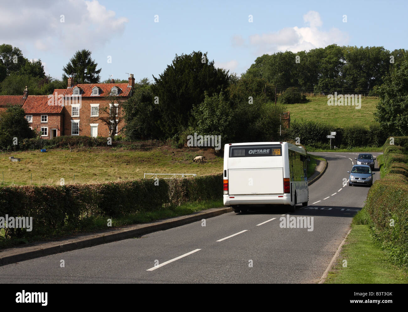 A rural bus service linking villages in Nottinghamshire, England, U.K ...