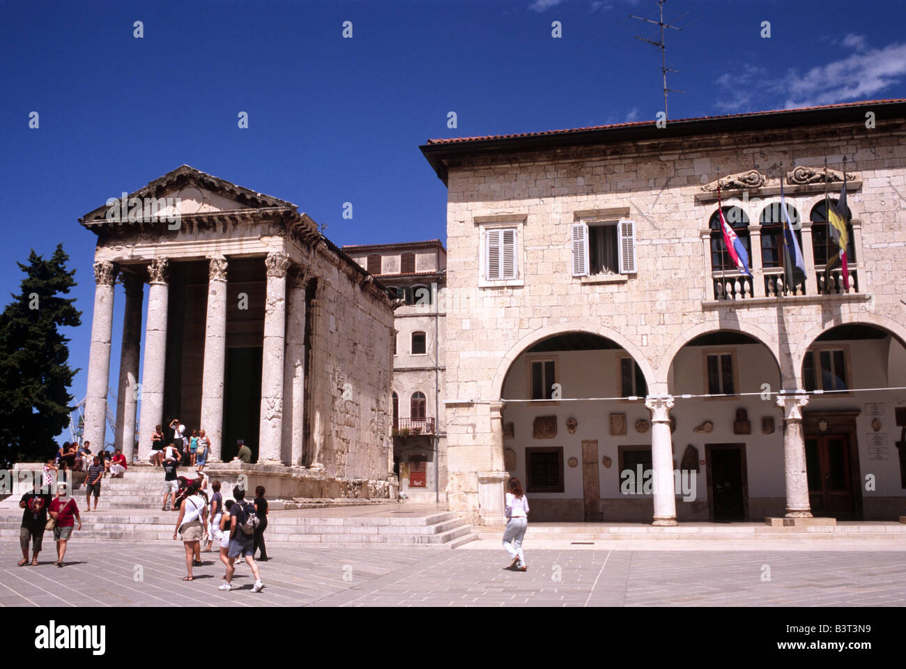 Augustus temple and municipal palace Forum Pula Croatia Stock Photo - Alamy