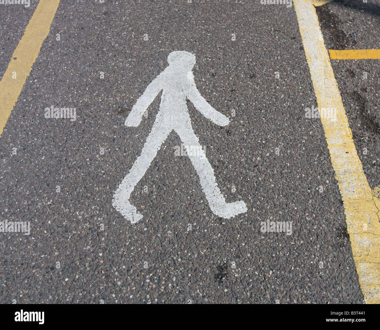 Image of a man marking out a path Stock Photo - Alamy