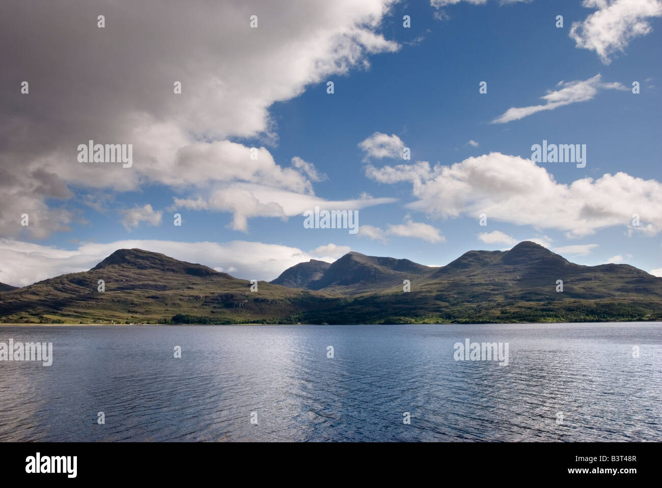 Upper Loch Torridon and surrounding mountain landscape, Achnasheen ...