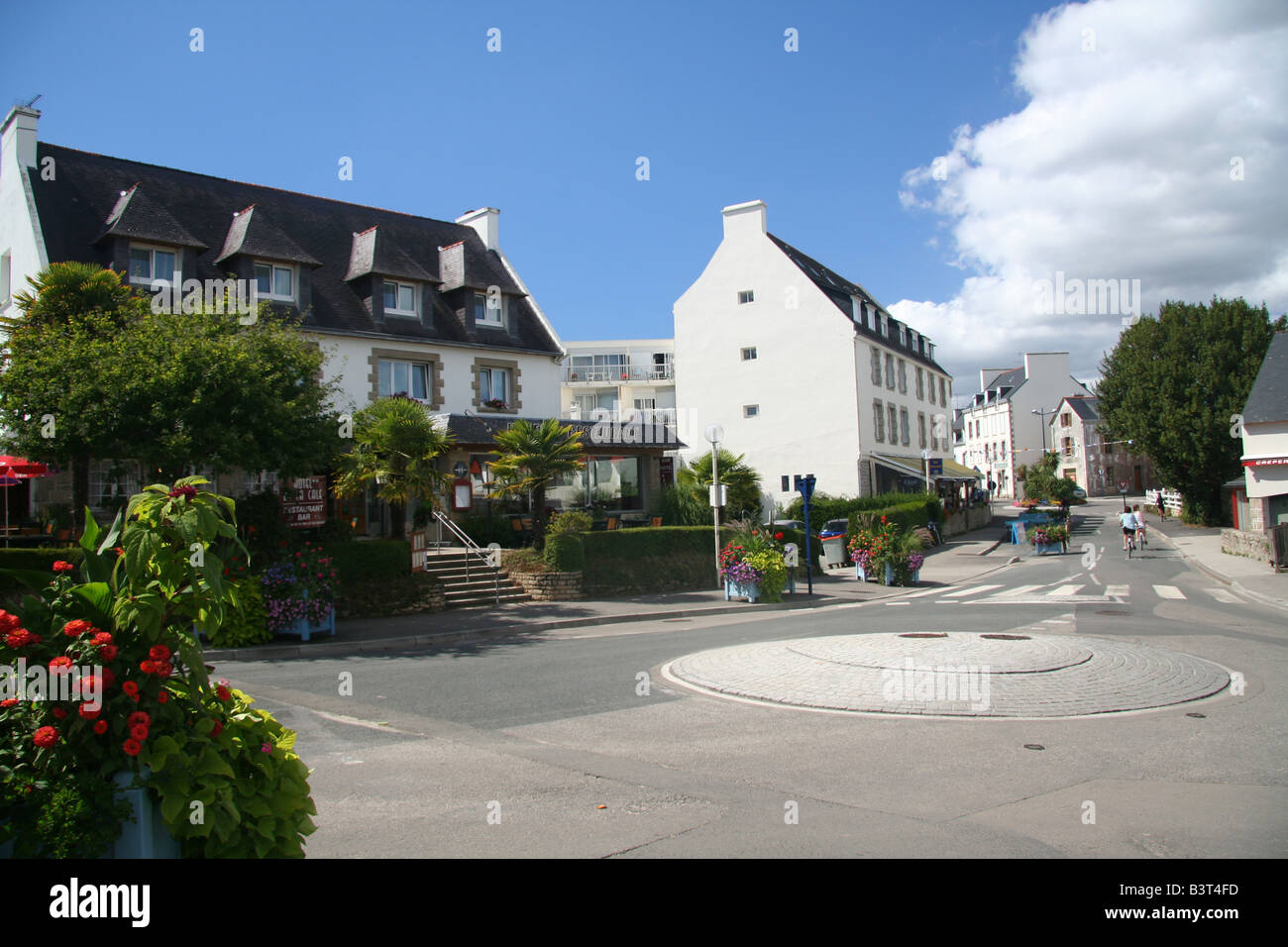 Centre of the Beg Meil village, Bretagne in northwestern France Stock ...
