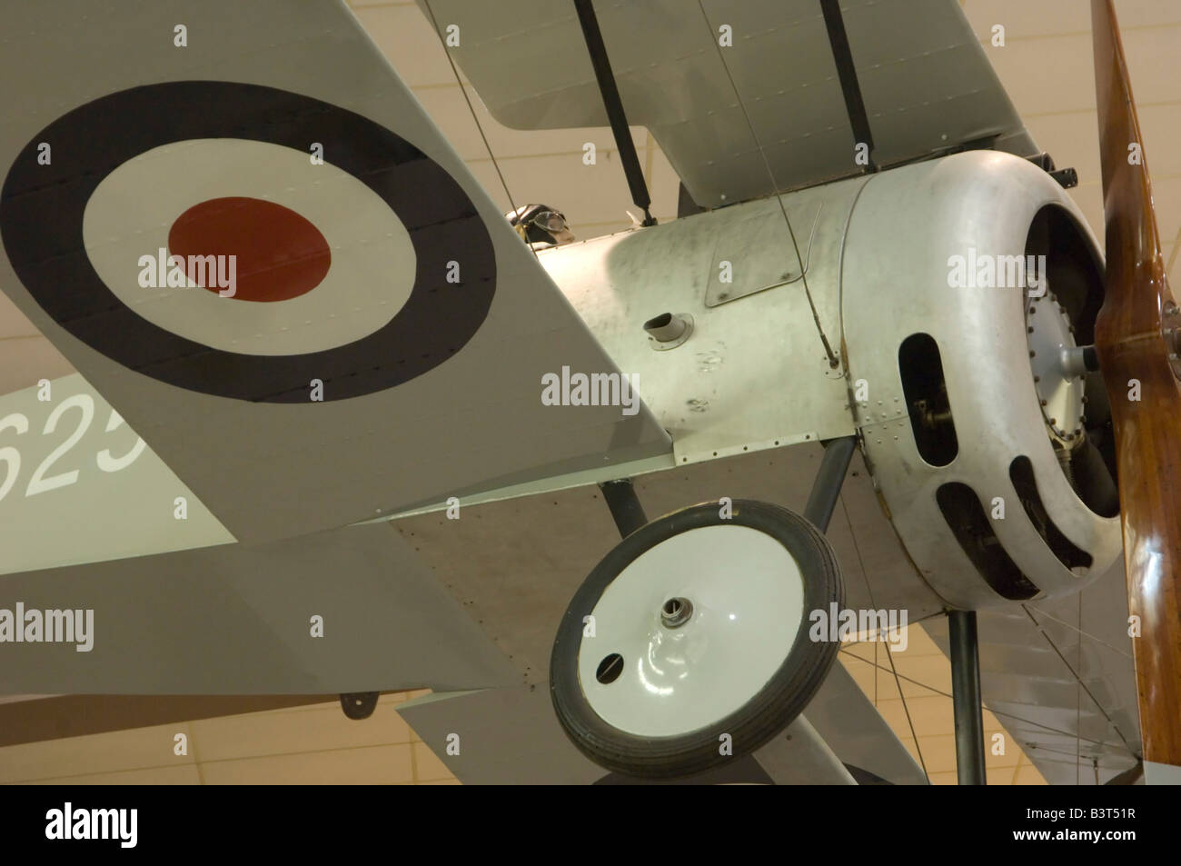 A French Hanriot-Dupont HD-1 bi-wing aircraft on static display at the ...