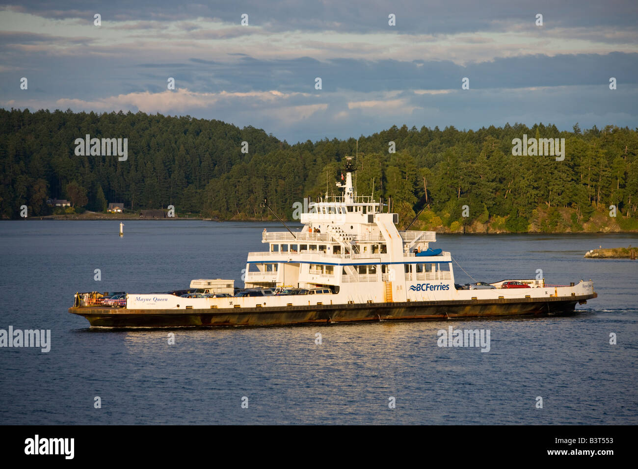 Mayne Queen of Cumberland ferry boat leaving Swartz Bay, Vancouver ...