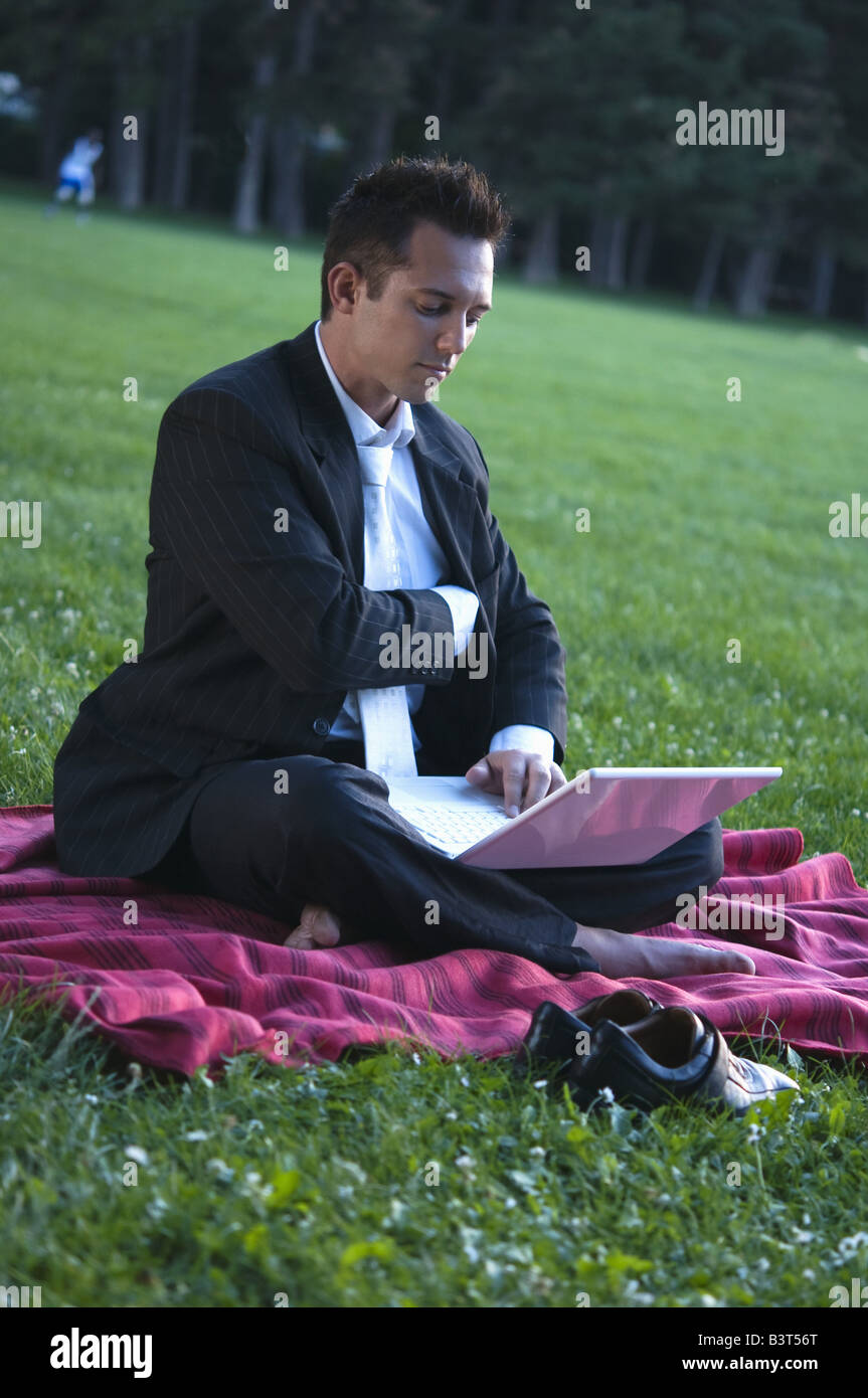Manager im Park Manager Working Outdoor Stock Photo - Alamy