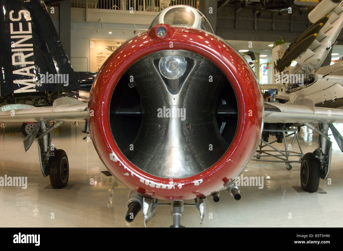 Soviet Russian MIG-15 jet aircraft of the Korean War era on display in ...