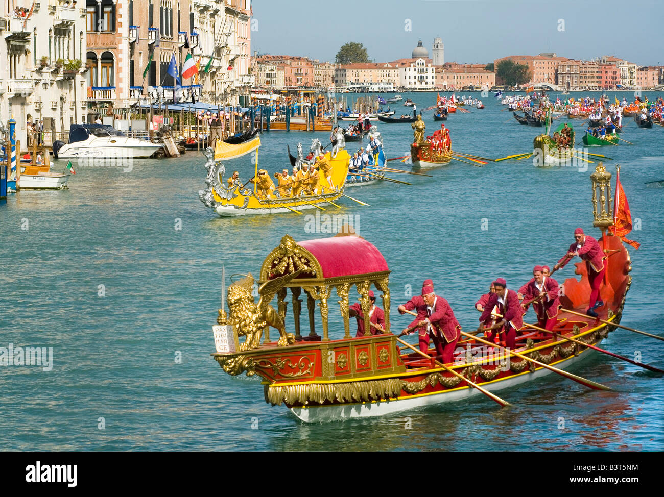 Decorated Boats on the Grand Canal in Venice for the Historical Regatta ...