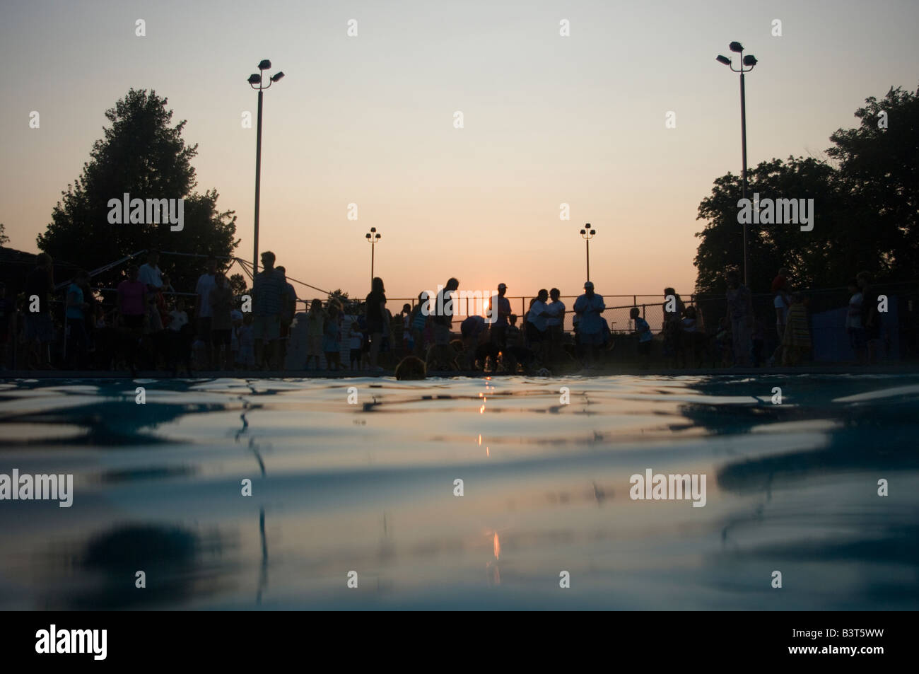 Swimming Pool Sunset Stock Photo - Alamy
