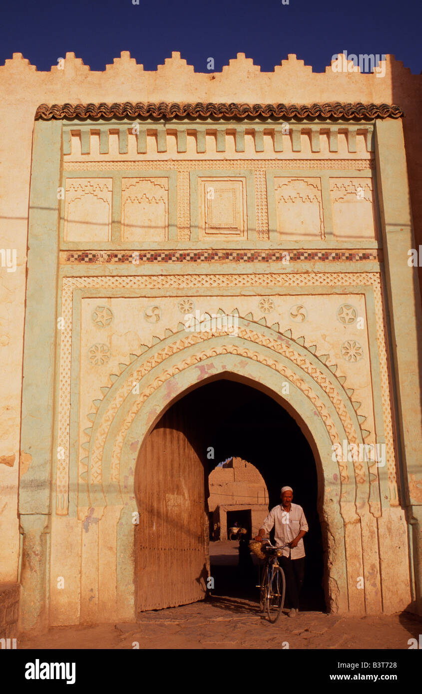 Morocco, Tafilalt, Rissani. Village Gateway on the 'Circuit Touristique ...