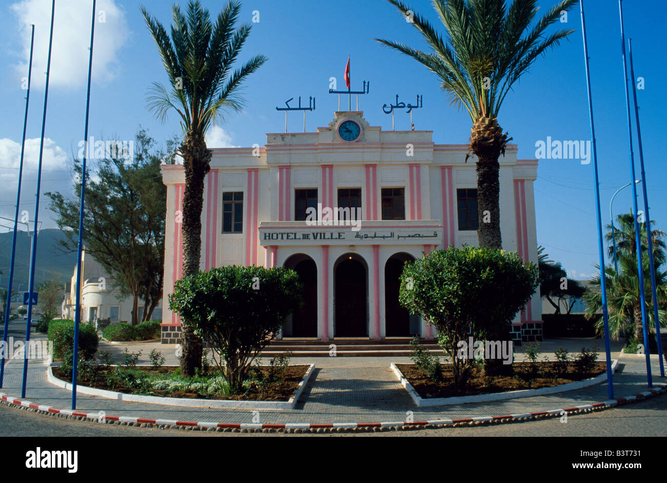 Morocco, Sidi Ifni. The Art Deco Hotel de Ville, or town hall, in Sidi ...