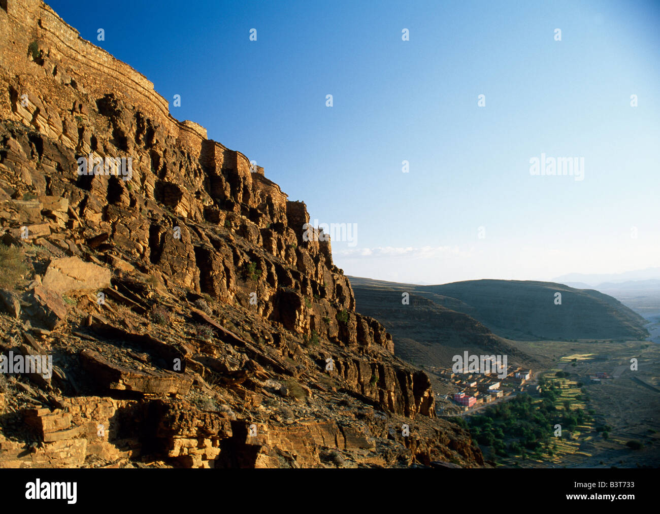 Morocco, Anti-Atlas Mountains, Amtoudi. The agadir, or fortified Stock ...