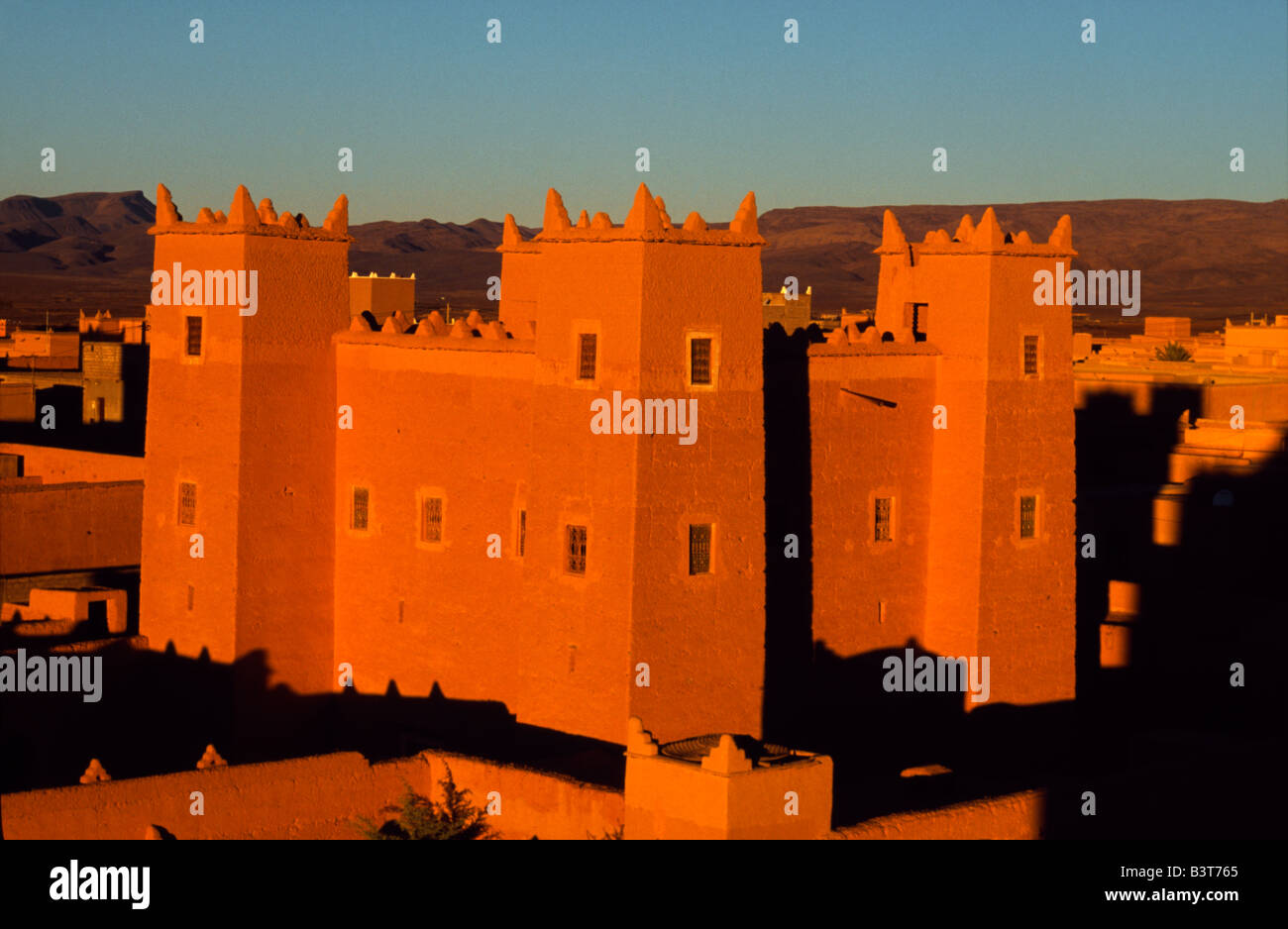 Sunrise over the Kasbahs of N'Koob, in the Draa Valley, Southern ...