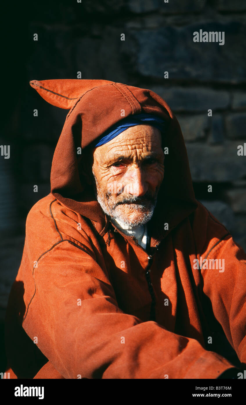 Caid (chieftain) outside of kasbah in the village of Roglglt, High ...