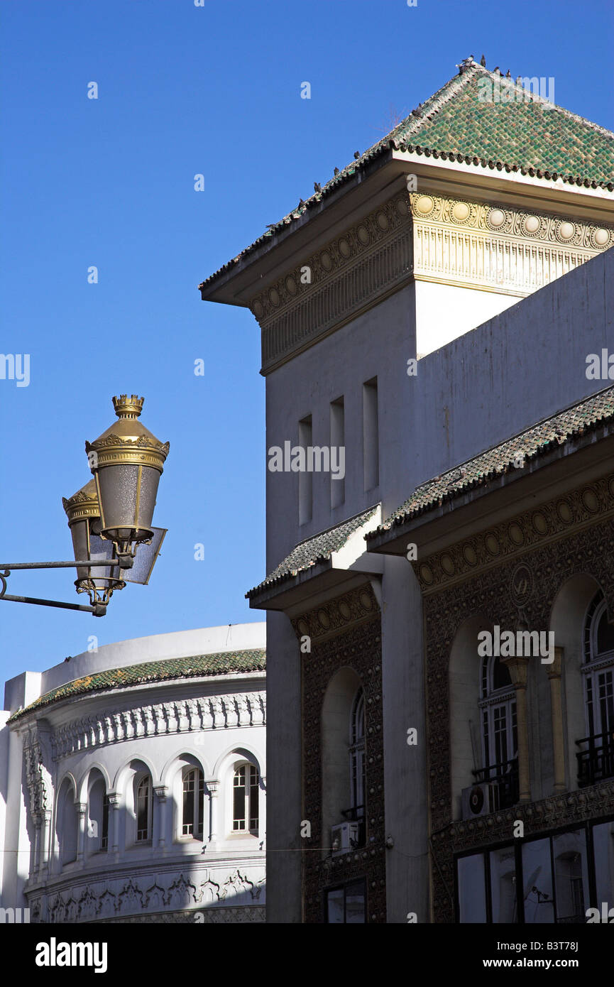 Morocco, Maghreb, Casablanca. The Mauresque architecture of the Banque ...