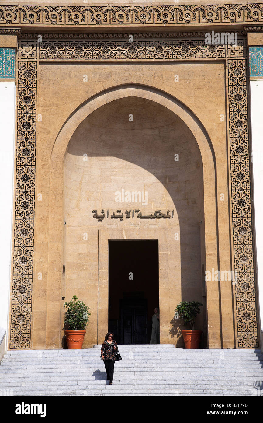 Morocco, Maghreb, Casablanca. The Palais de Justice (Law Courts) on ...