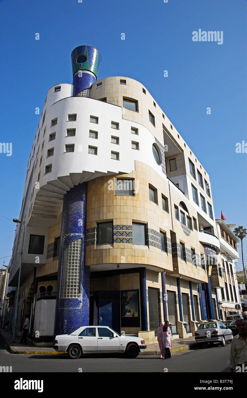 Morocco, Casablanca. The distinctive Le Triomphe cinema on Rue du ...