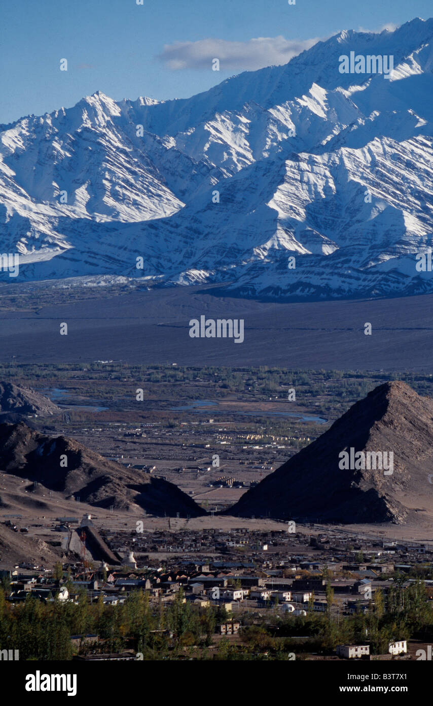 India, Ladakh, Leh. View over town of Leh Stock Photo - Alamy