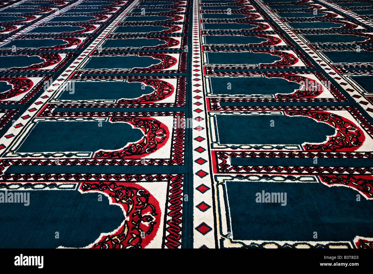 Pattern created by prayer rugs in Islamic mosque, Cairo, Egypt Stock ...