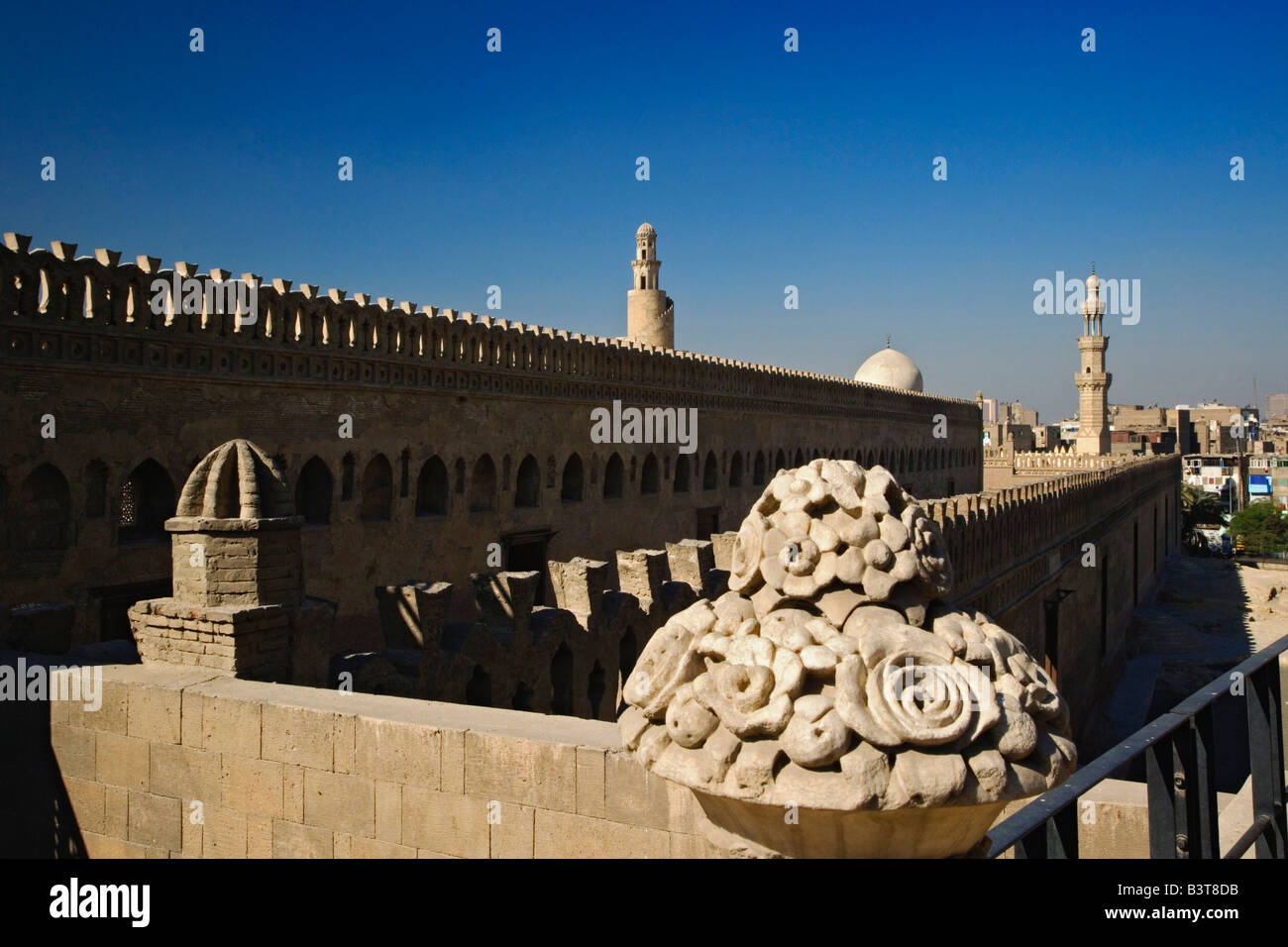 Decorative mosque wall and minarets, Cairo, Egypt Stock Photo - Alamy