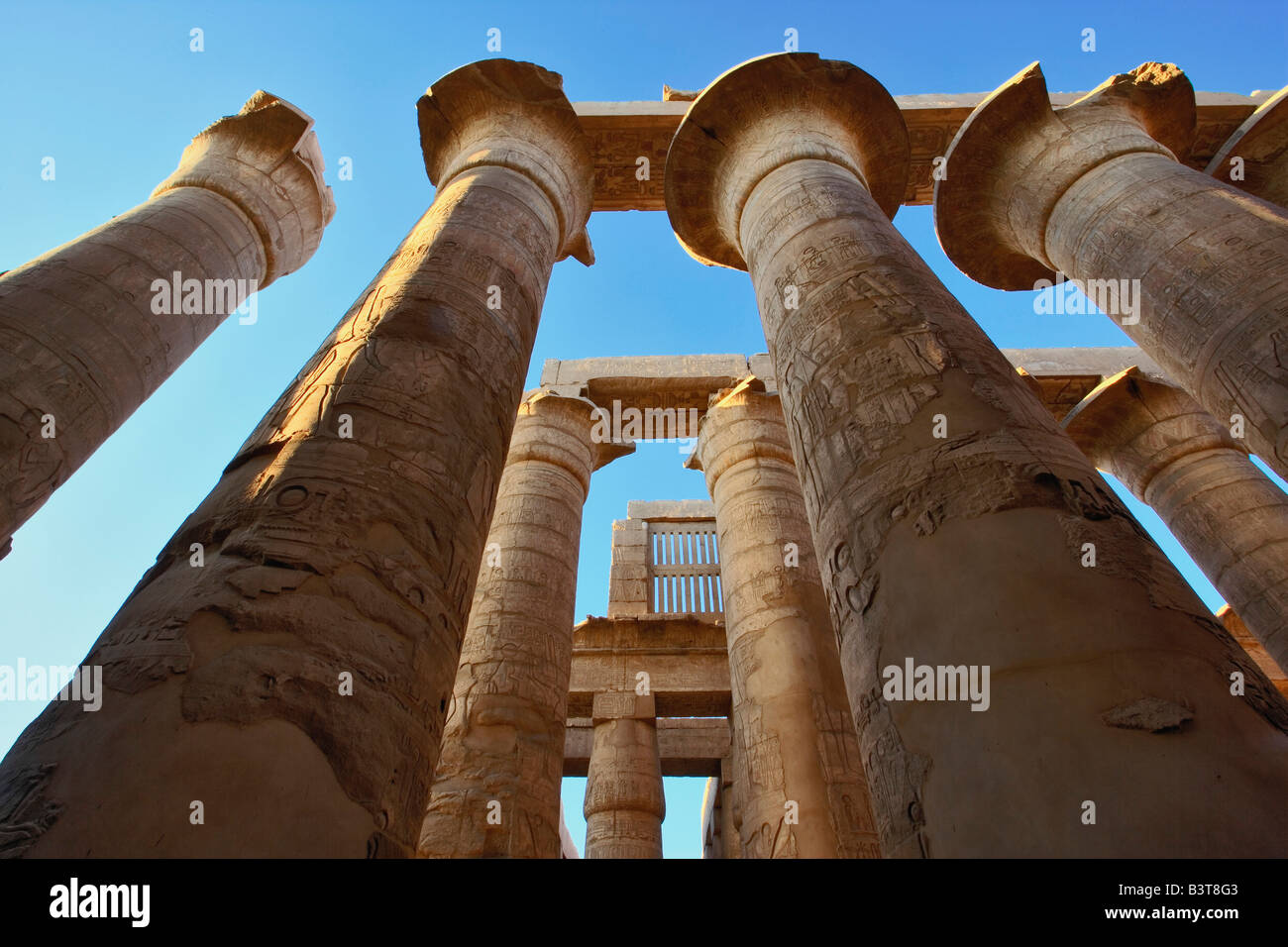 Massive columns at the Great Hypostyle Hall, in the temple of Amun, The ...