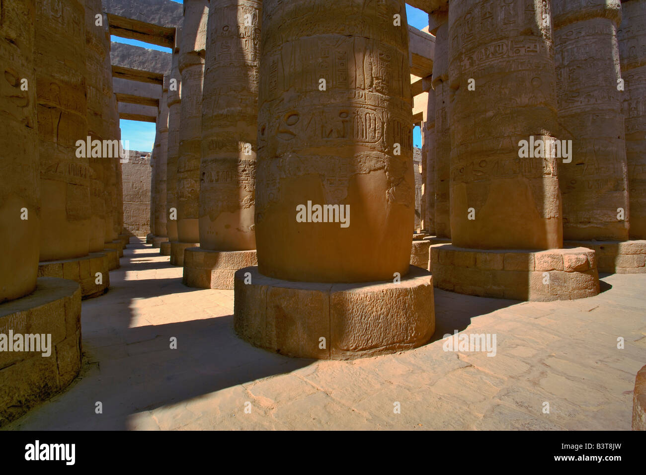 Massive columns at the Great Hypostyle Hall, in the temple of Amun, The ...
