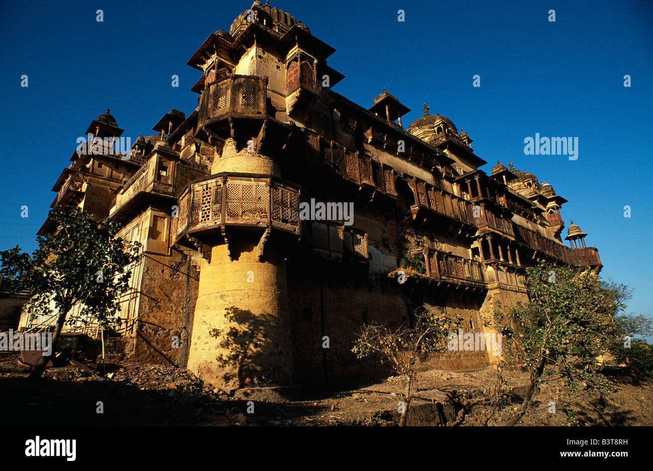 India, Madhya Pradesh, Orchha. The architectural heritage of this one ...