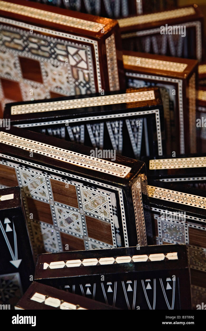 Decorative game boxes inlaid with mother of pearl, Khan el Khalili ...