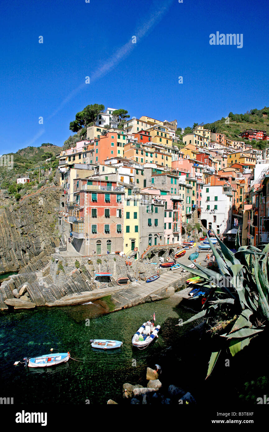 Foreshortening, Riomaggiore, Ligury, Italy Stock Photo - Alamy