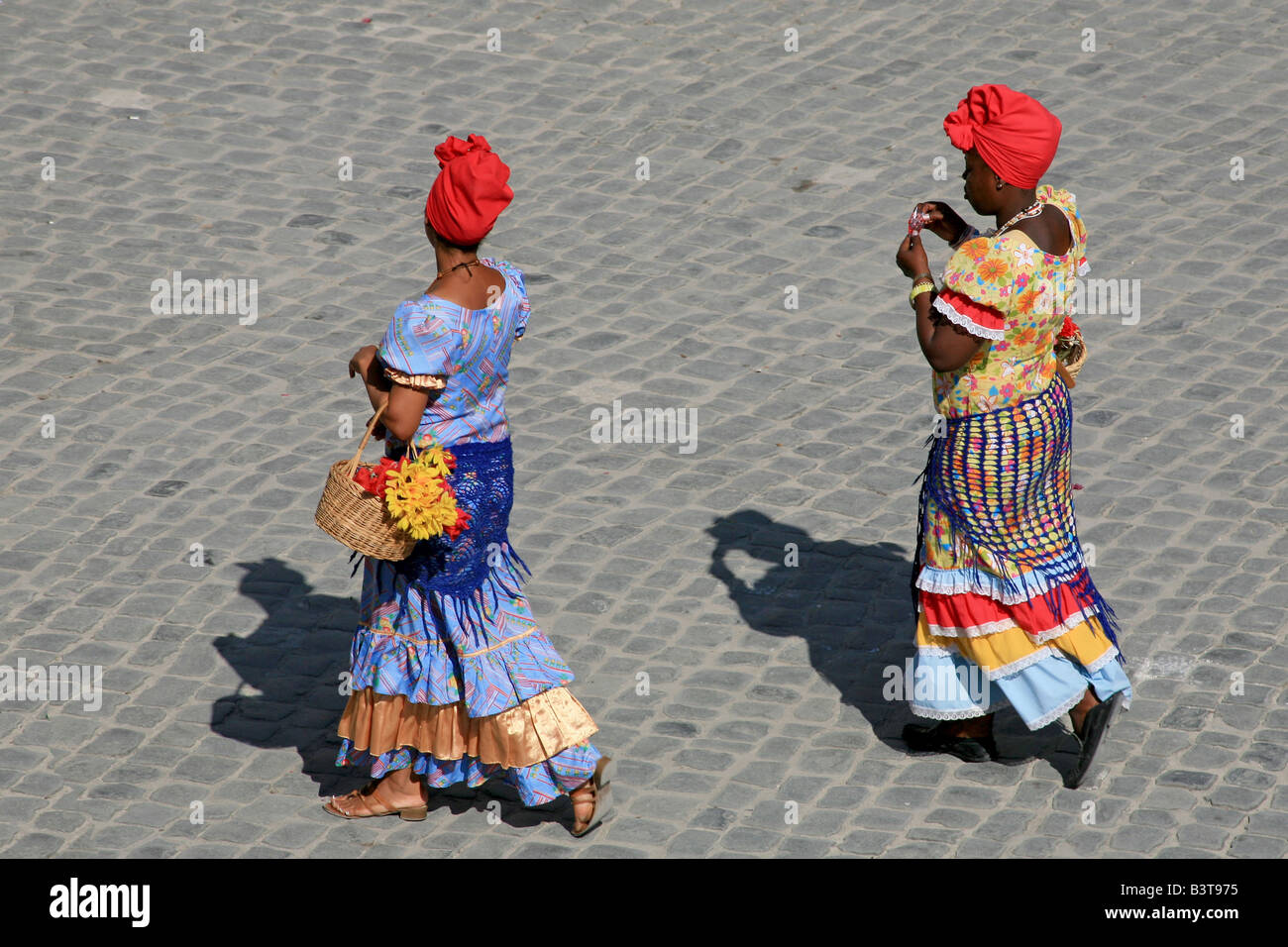 Women in traditional clothes, Havana, Cuba, West Indies, Central ...