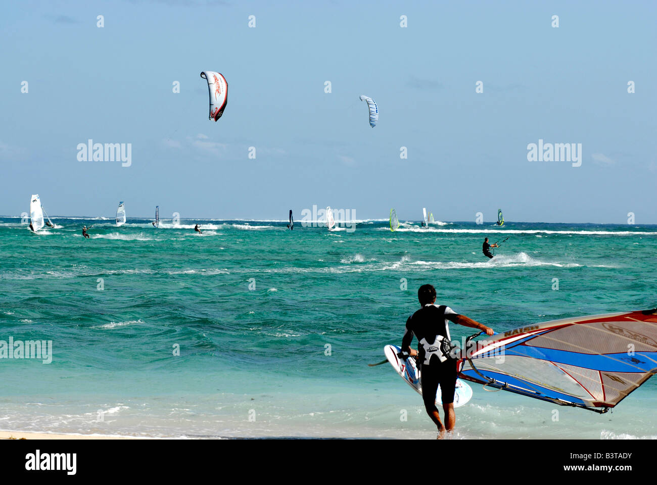 Mauritius kite wind surfing one hi-res stock photography and images - Alamy