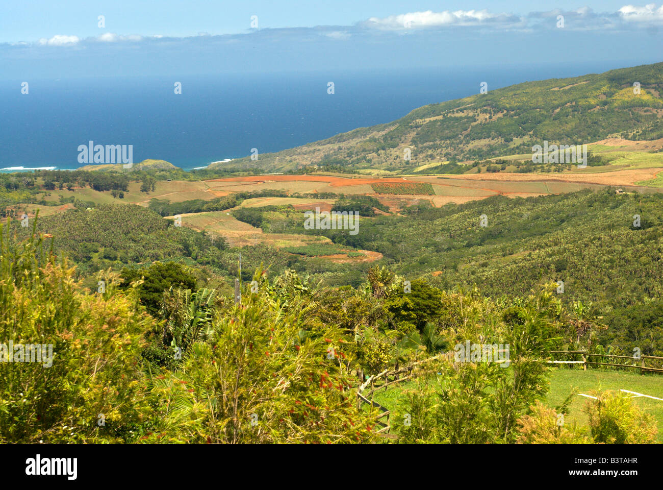 Mauritius, Chamarel. View from Varangue sur Morne restaurant Stock ...