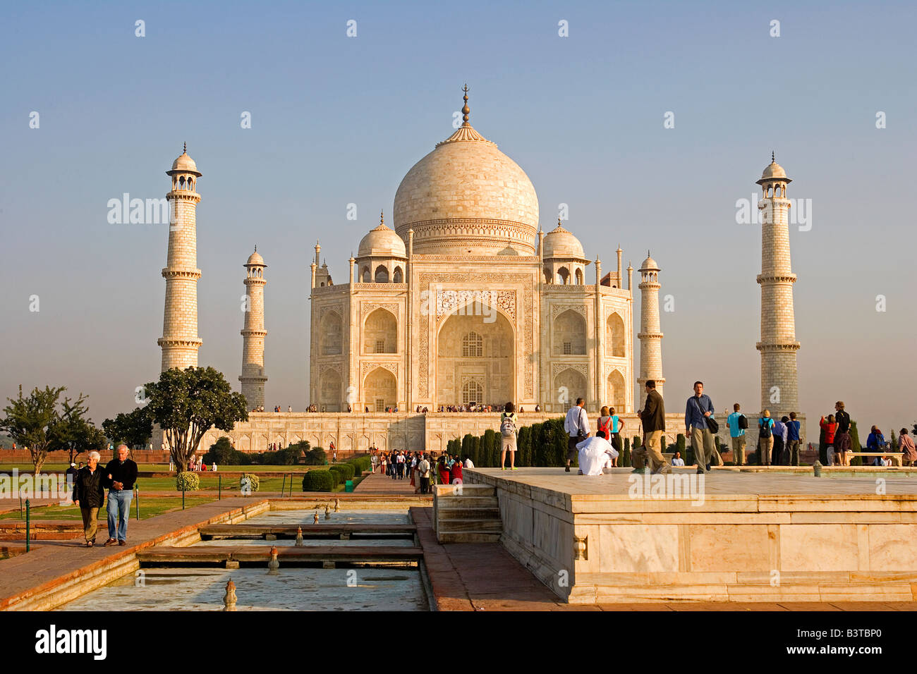 India, Uttar Pradesh, Agra. Looking towards Taj Mahal across the Al ...
