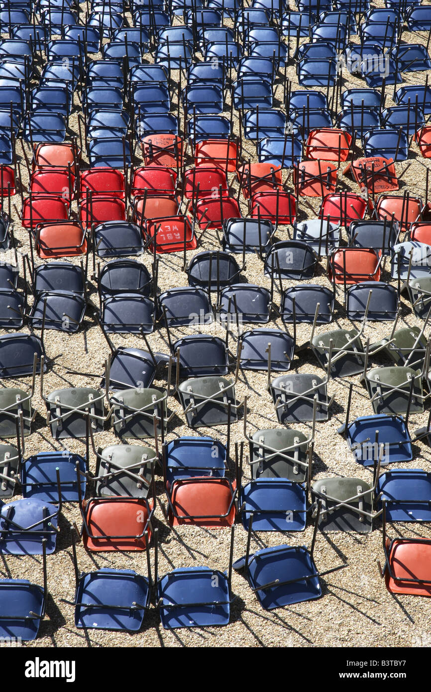 Plastic Chairs Weymouth UK Stock Photo - Alamy
