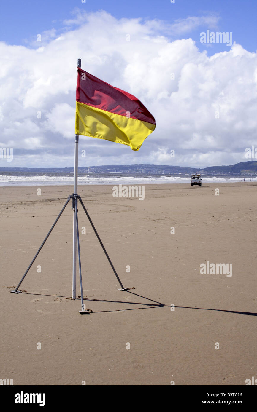 Lifeguard Flag Aberavon Wales UK Stock Photo - Alamy